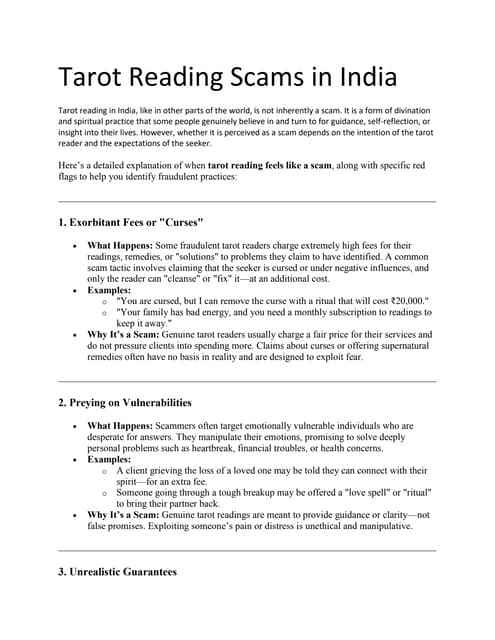 Top 10 Ways Fake Tarot Card Readers In India Cheat Customers.pdf