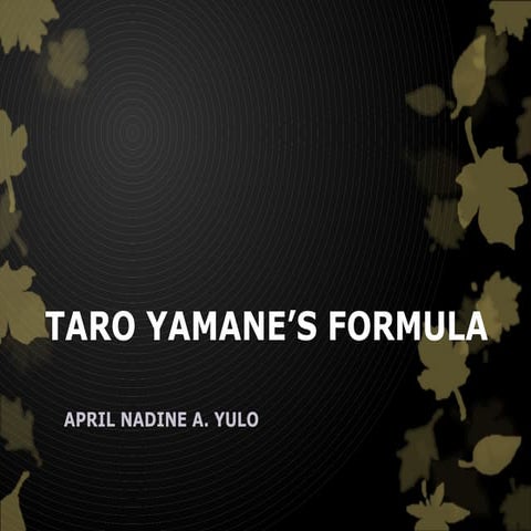 TARO YAMANE’S FORMULA in Statistics Report.pptx