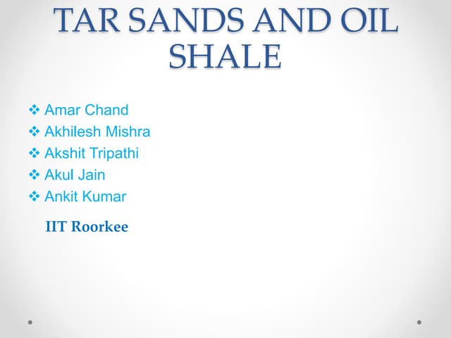 production of oil from shale | PPTX