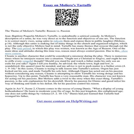 Tartuffe Essay | PDF