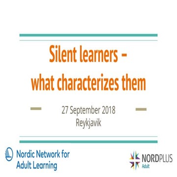 Taru kekkonensilent learners reykjavik 27.9.2018 (1) | PDF | Online Education | Education