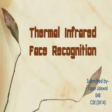 Thermal Infrared Face Recognition Pdf