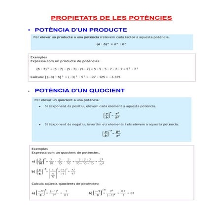Tasca 2.propietats de les potències | PDF