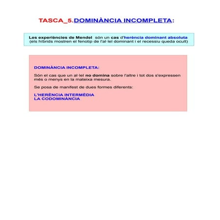 Tasca 5.dominància incompleta | PDF