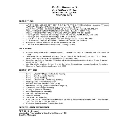 Tasha ramisetti new resume 2015 | PDF