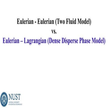 Ppt On Cfd Euler And Lagrangian Modelling Approahces Pptx