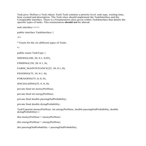 Task Java Defines A Task Object Each Task Contains A Priority Leveldocx