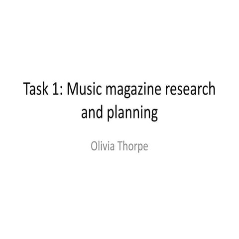 Task 1: Music magazine research and planning | PPTX