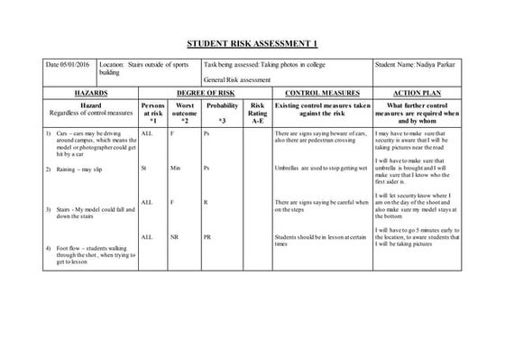 Risk assesmment when taking photos for dps | PPT