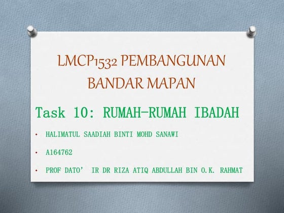 Lmcr1532 - BANDAR YANG BERPUSATKAN RUMAH IBADAH | PPTX | Islam | Religion & Spirituality
