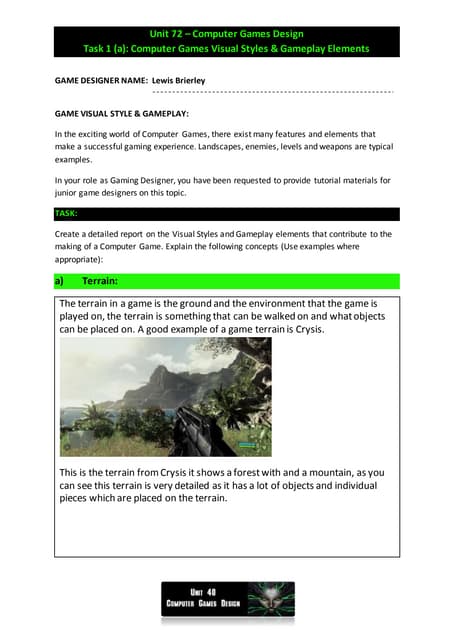 Task 2 game setting | DOCX