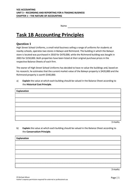 Task 2B - Classified Balance Sheets Solutions | PDF