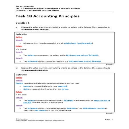 Chapter 1 - Accounting Theory Task A Solutions | PDF