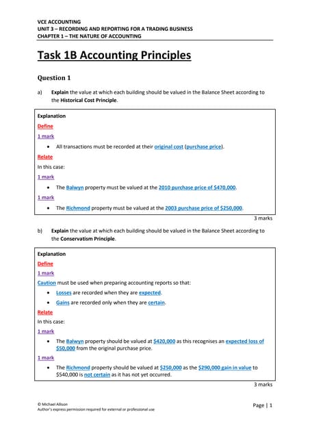 Task 2B - Classified Balance Sheets Solutions | PDF