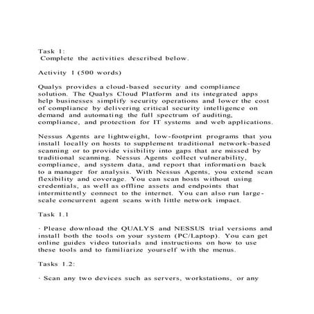 Task 1 Complete the activities described below.Activity 1 | PDF