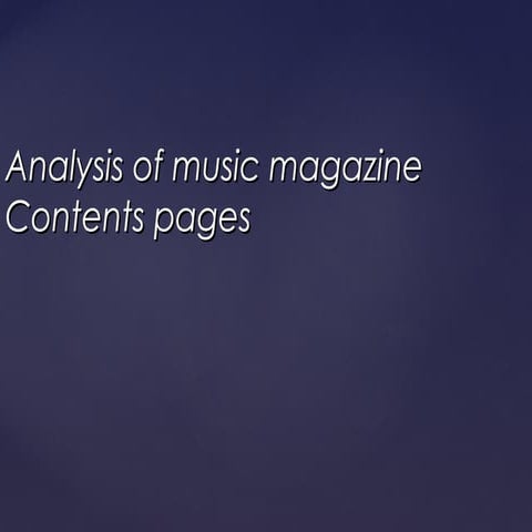 Magazine Contents page textual analysis media studies | PPTX