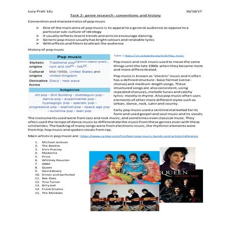 Task 2 genre research- conventions and history | PDF
