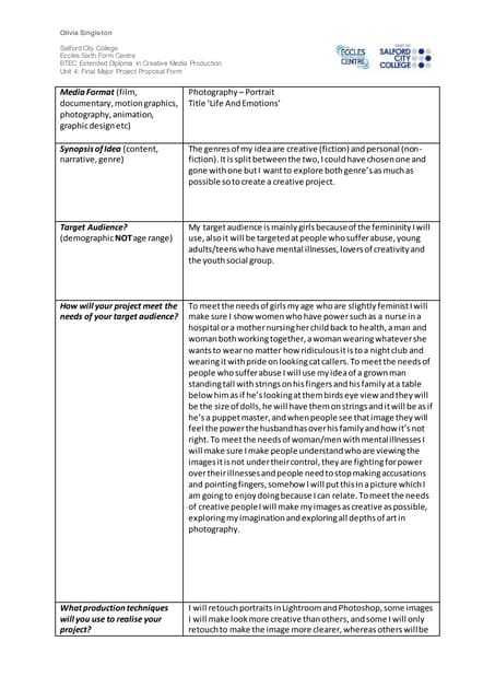 Final Major Project Proposal Form | DOCX