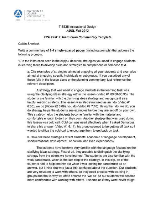 Overview of teaching event | PPT