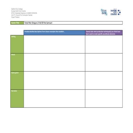 Task 2 total war shogun 2 fall of the samurai | DOCX