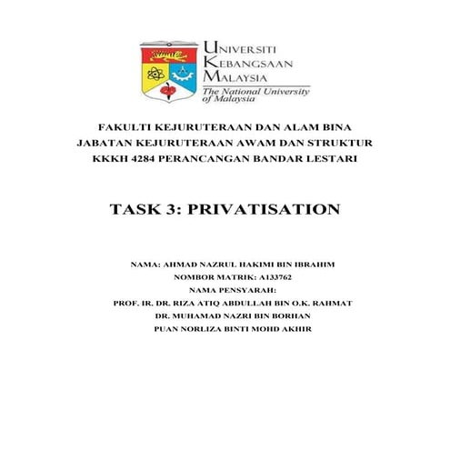 TASK 3 PRIVATIZATION (A133762) | PDF