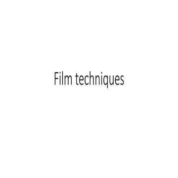 Film Techniques | PPT