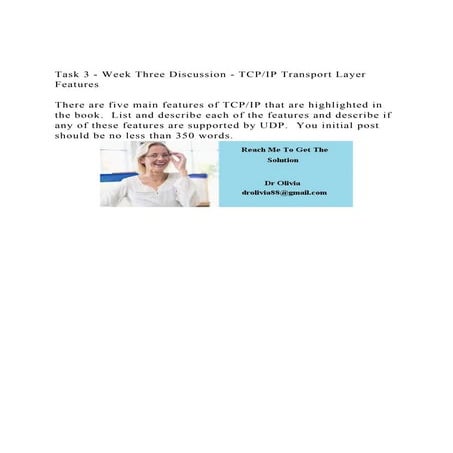 Task 3 - Week Three Discussion - TCPIP Transport Layer Features.docx