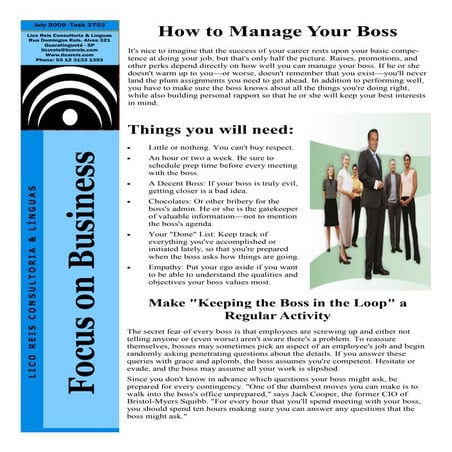 How To Manage Your Boss - 3753 | PDF