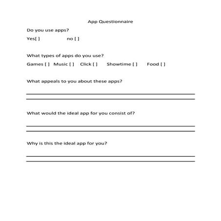 Task 3 app questionnaire | DOCX