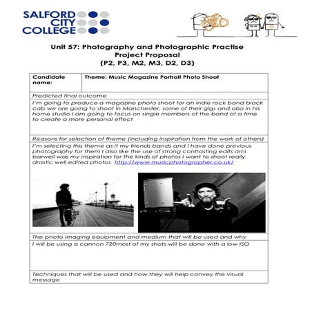 Photography shoot risk assessment form | DOCX
