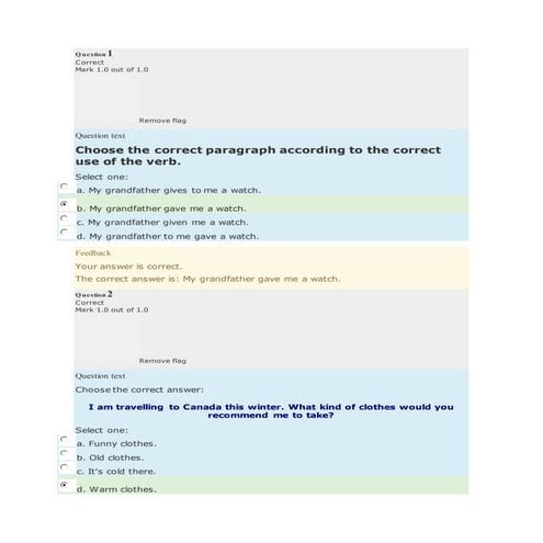 Task 4 quiz - giving advice - ingles ii | DOCX