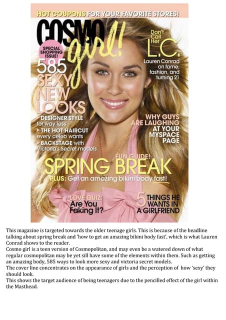 Media magazine cover analysis. | PPTX | Celebrity Style | Pop Culture