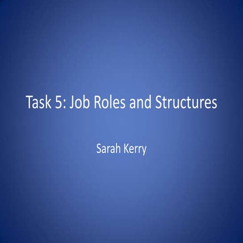 Task 5 Job Roles and Structures | PPT