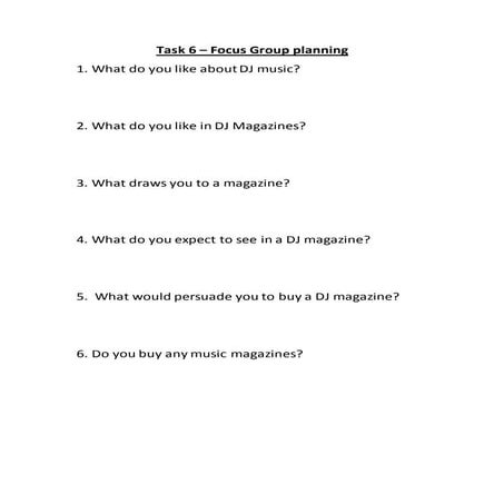Task 6 focus group planning | DOCX