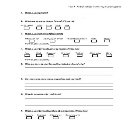 Task 7 questionnaire | PDF
