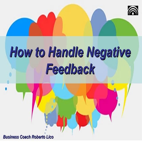 Ways to Deal with Negative Feedback | PPT