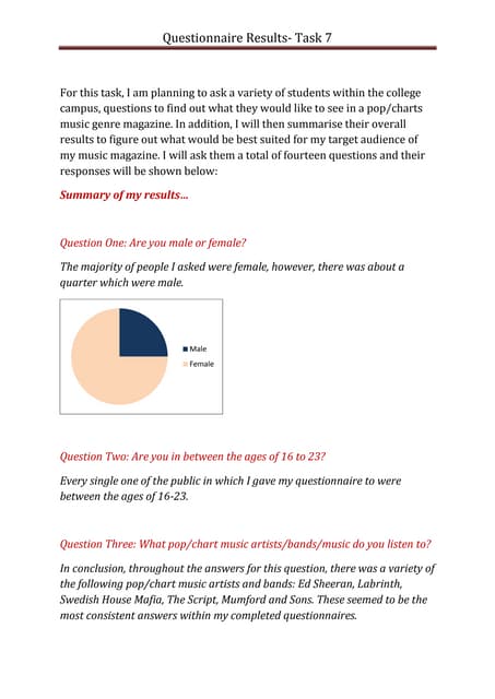Task 8 - Hip Hop Questionnaire Analysis | DOC | Hip Hop Music | Music