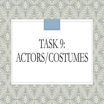 Actors and Costumes | PPT