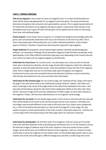 Task 9 formal proposal example | PDF