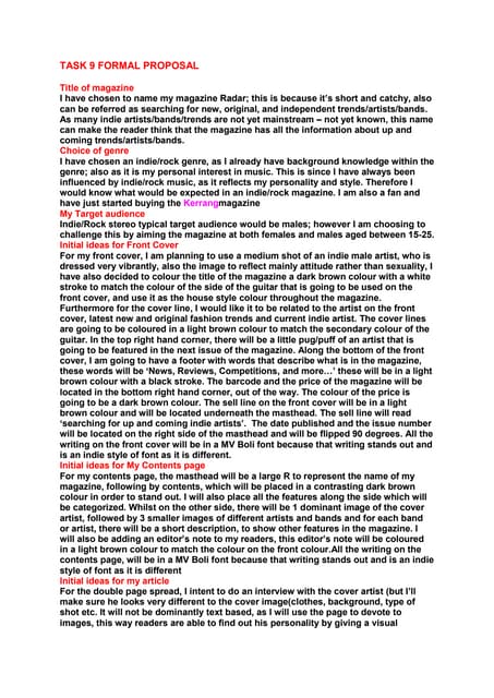 Task 9 formal proposal example | PDF