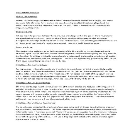 Task 9 proposal form | PDF