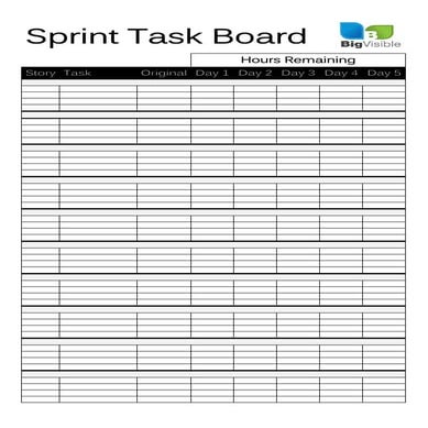 Agile Scrum Task Board Pdf Rugby Sports