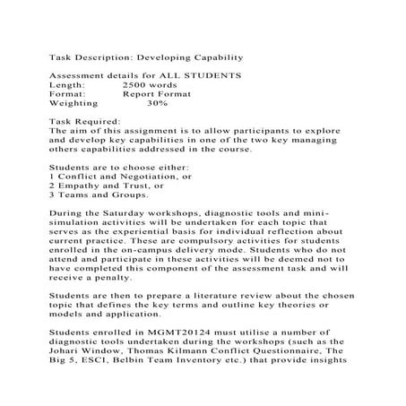 Task Description Developing CapabilityAssessment details for .docx ...