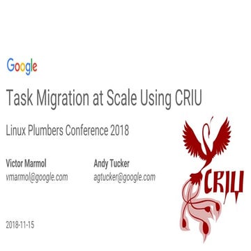 Task migration using CRIU | PDF