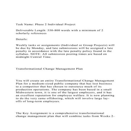 Task Name Phase 2 Individual Project Deliverable Length .docx