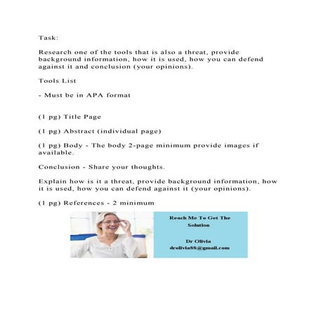 TaskResearch one of the tools that is also a threat, provide ba.docx