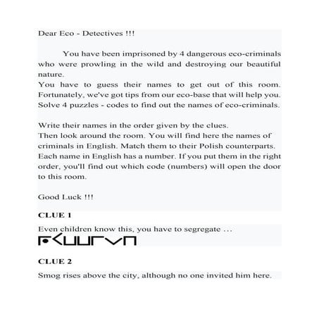 Tasks from escape room | PDF