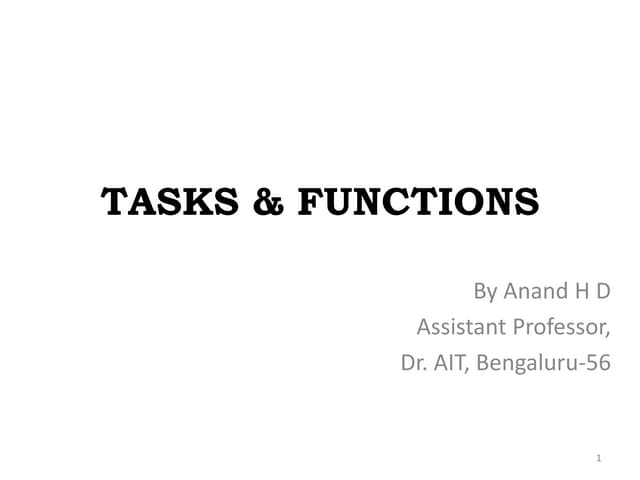 Verilog Tasks & Functions | PDF Verilog Tasks & Functions | PDF
