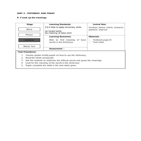 Tasksheet year 4 | DOCX