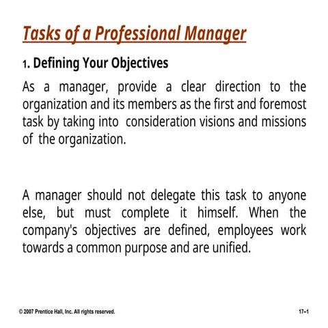 Tasks of a professional Manager in business enviornment | PPT